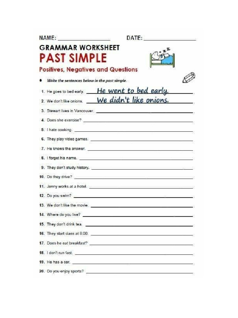 Worksheets Simple Past | PDF