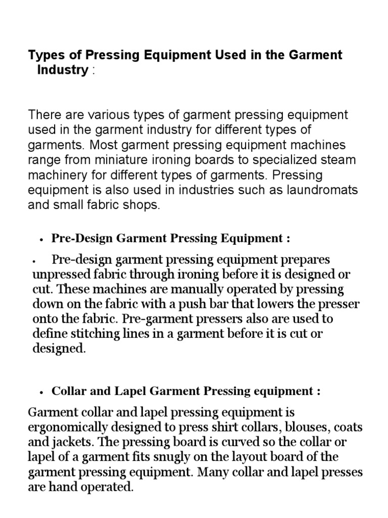 Pressing Equipment | PDF