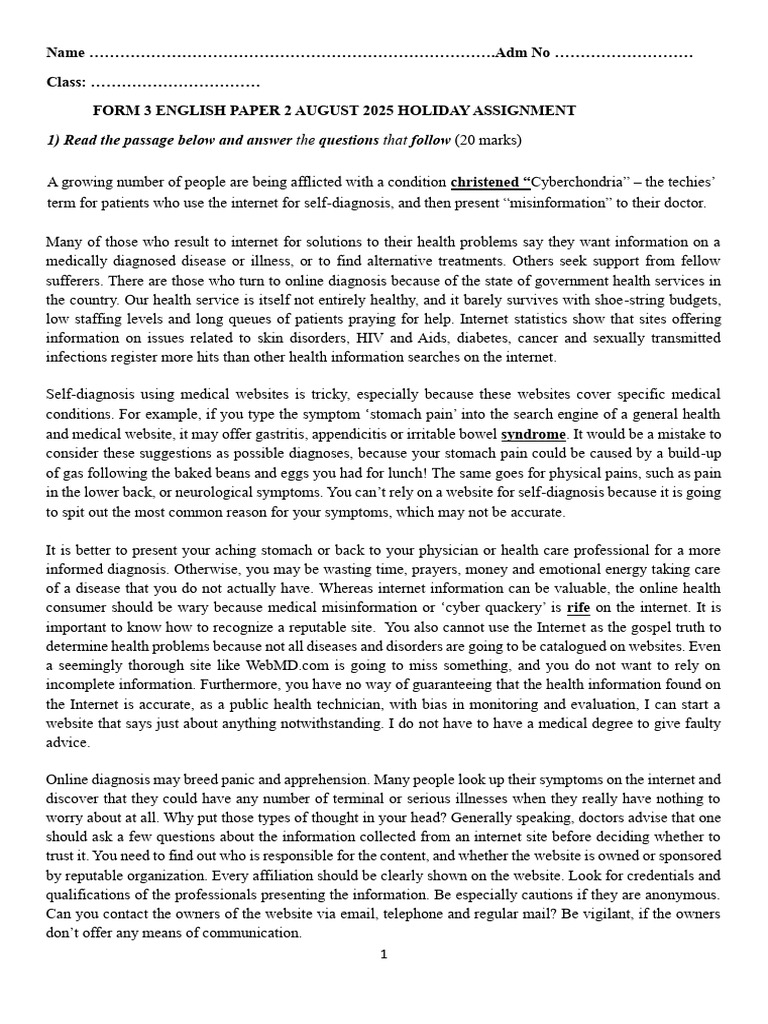 Understanding Cyberchondria Risks | PDF | Medical Diagnosis | Diseases ...