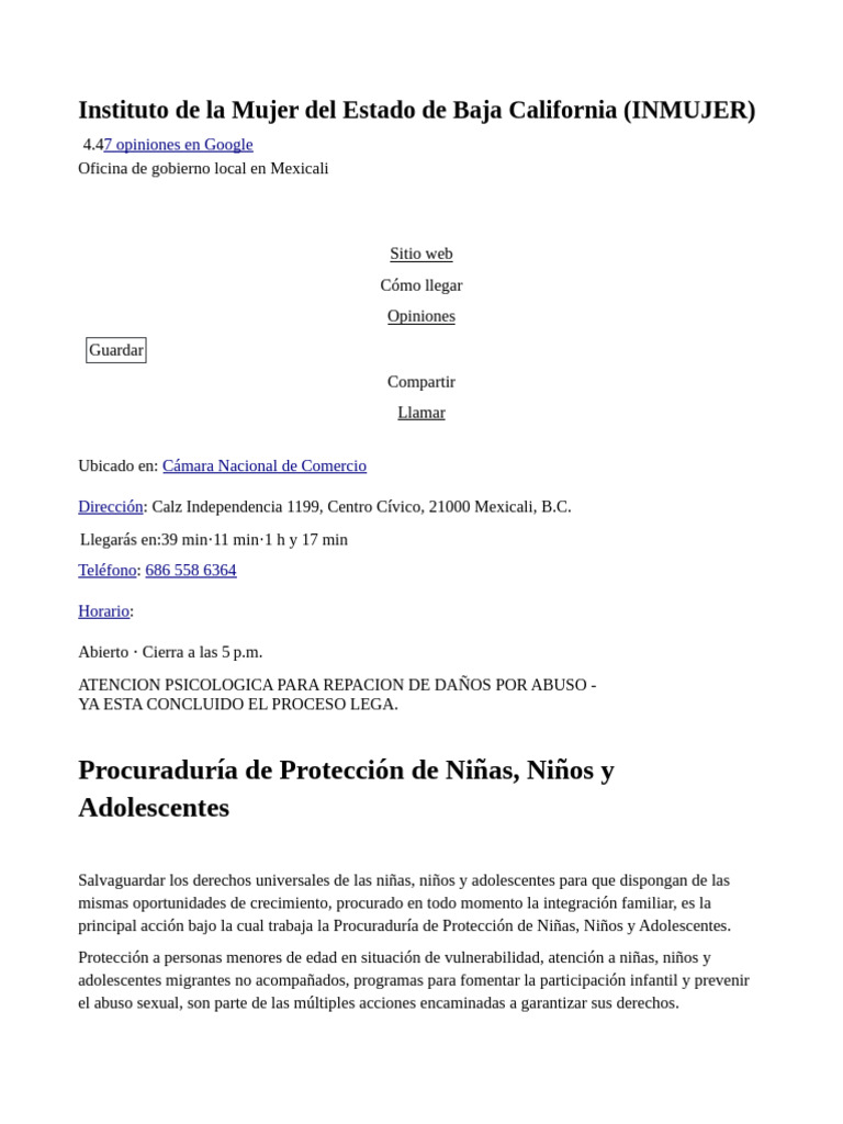 INMUJER Baja California: Servicios y Opiniones | PDF | Chat en linea