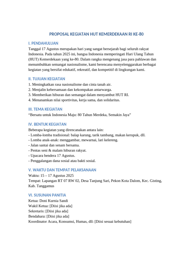 Proposal HUT RI 80 | PDF