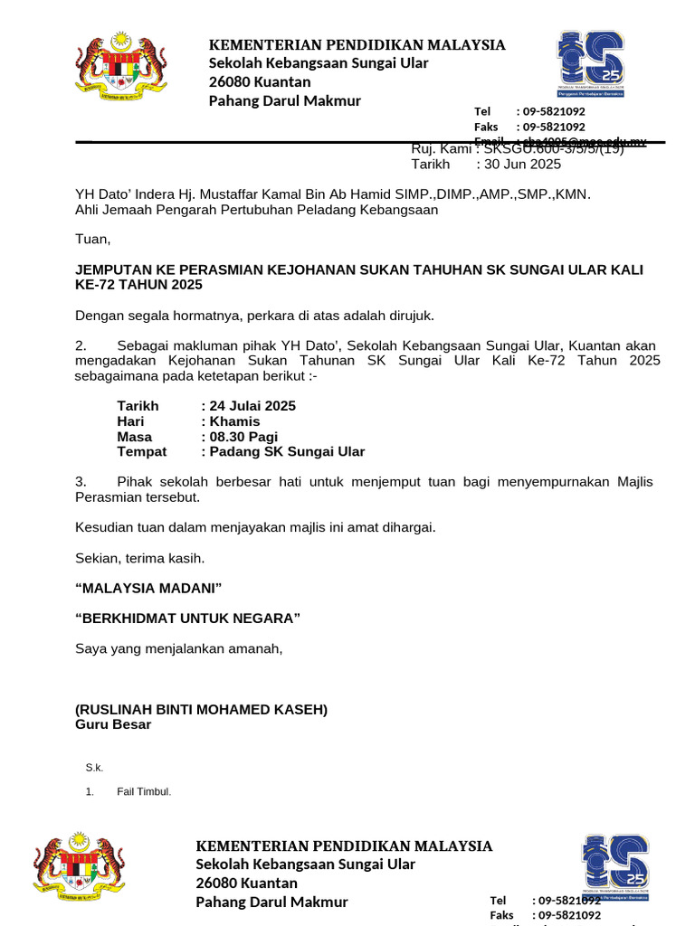 Surat Jemputan Perasmi | PDF
