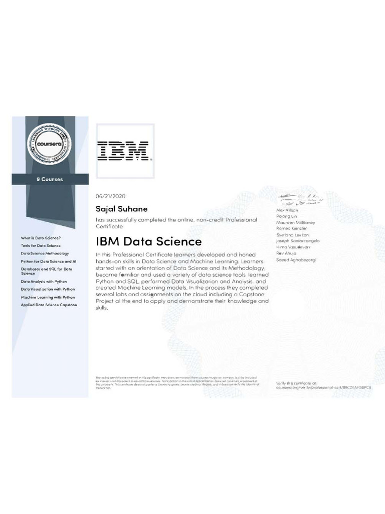 IBM Data Science Professional Certificate | PDF | Data | Data Management