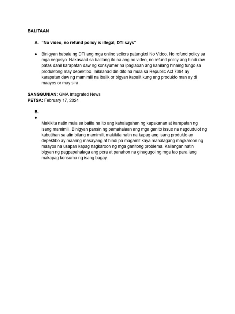 Balitaan 7 | PDF