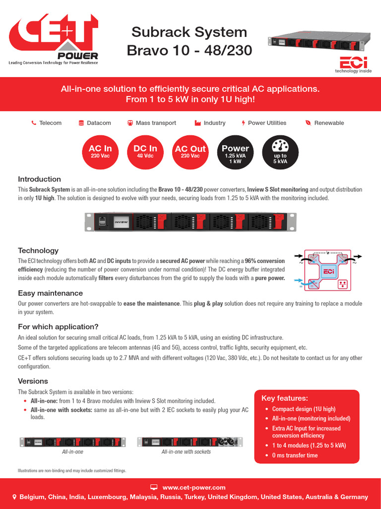 Compact Subrack System for AC Power | PDF | Alternating Current | Power ...