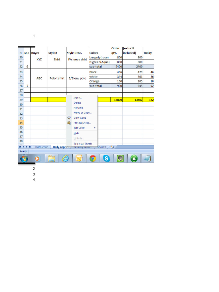 Daily Production Report Template | PDF | Clothing
