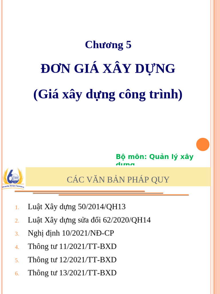 Chuong 5. Don Gia Xay Dung | PDF