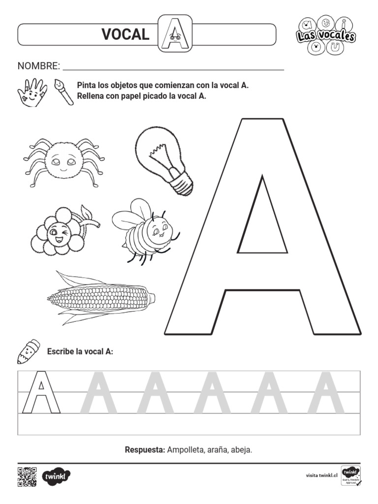 Actividades educativas con la vocal A | PDF