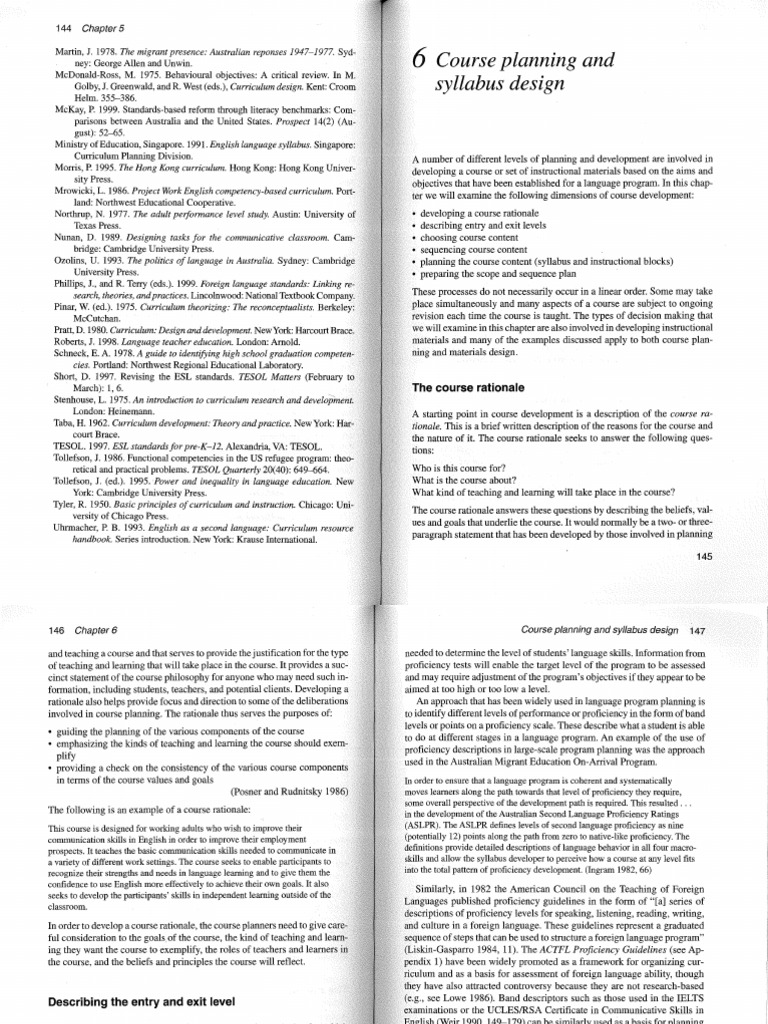 Course Planning and Syllabus Design | PDF | English As A Second Or ...