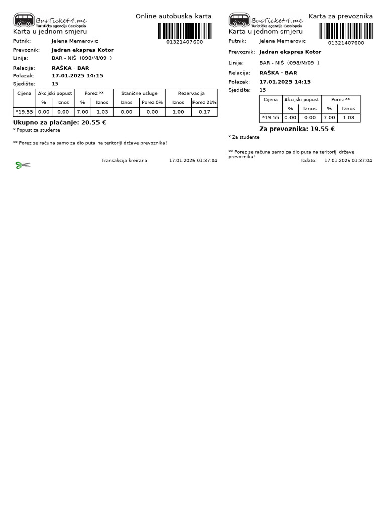 My Bus Ticket | PDF