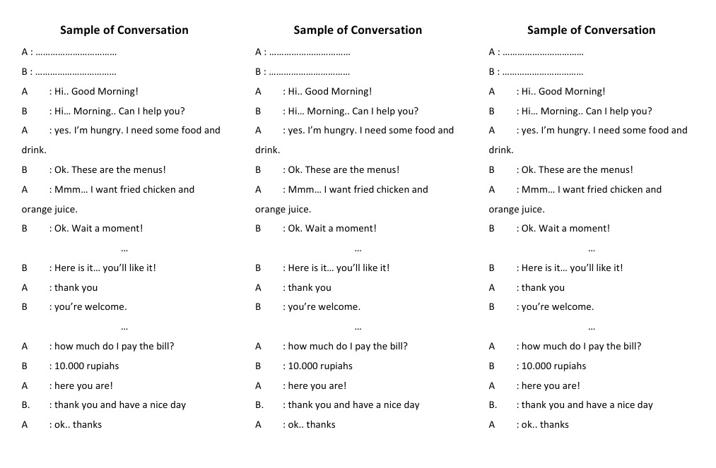 English Conversation Sample Script | PDF