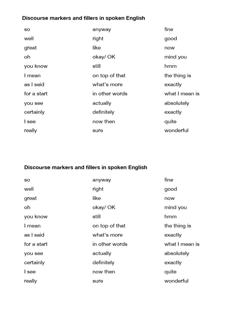 Discourse Markers in English Conversation | PDF