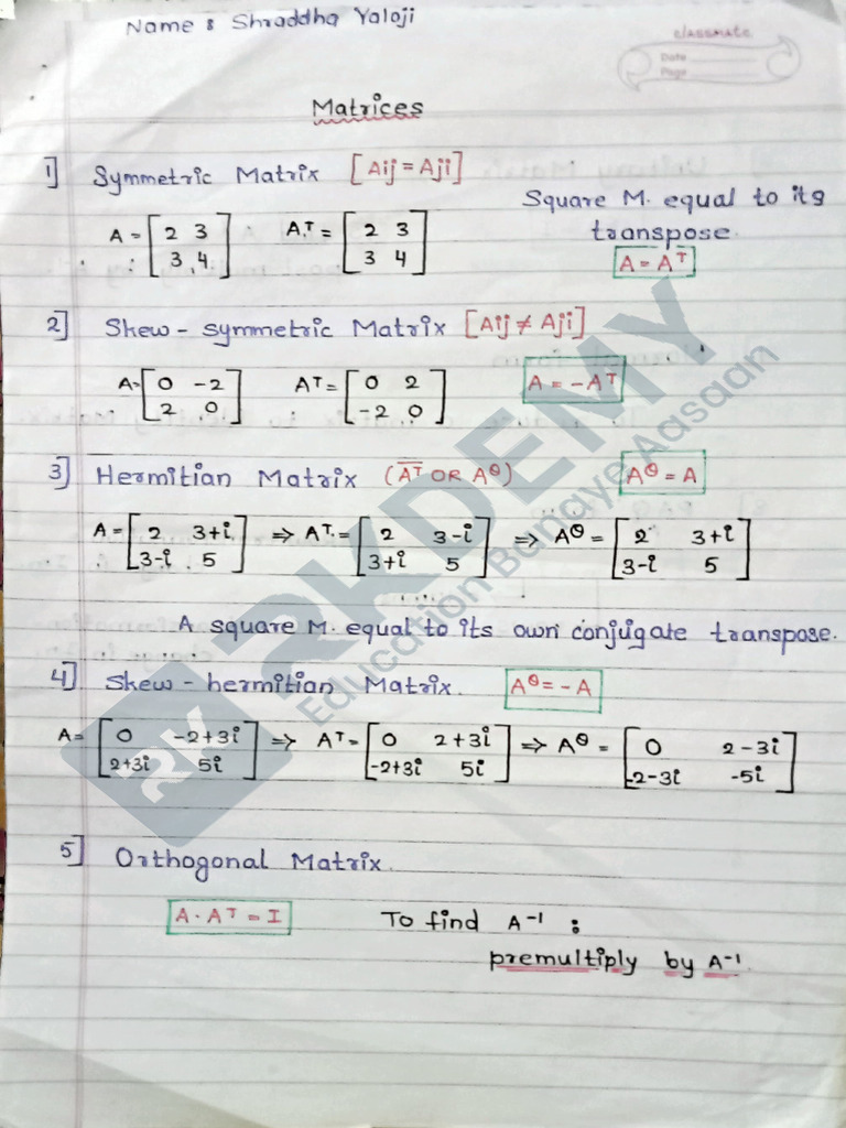 FE SEM 1 Maths Formula - Watermark | PDF