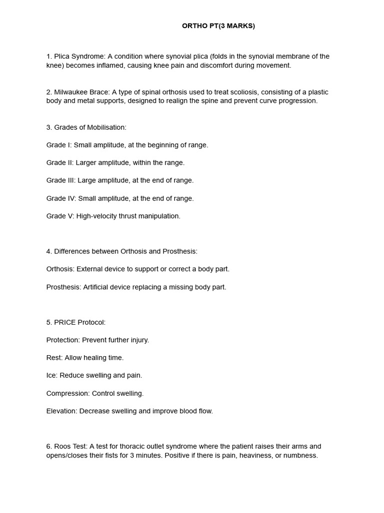 Orthopedic Conditions and Treatments Overview | PDF | Knee | Hand