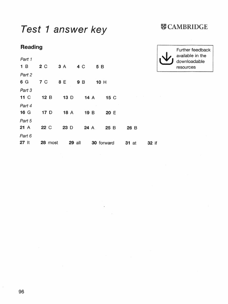 B1 Answer Key | PDF