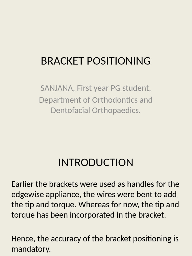 Orthodontic Bracket Positioning Guide | PDF | Dental Anatomy ...
