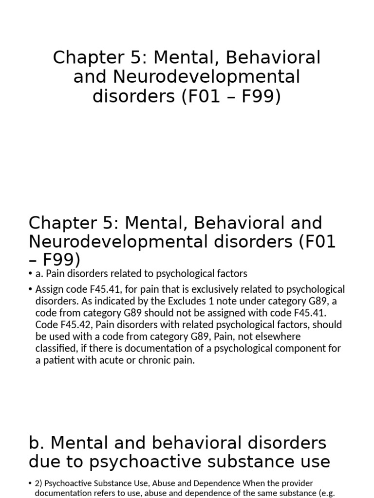 Mental and Behavioral Disorders Overview | PDF | Substance Use Disorder ...