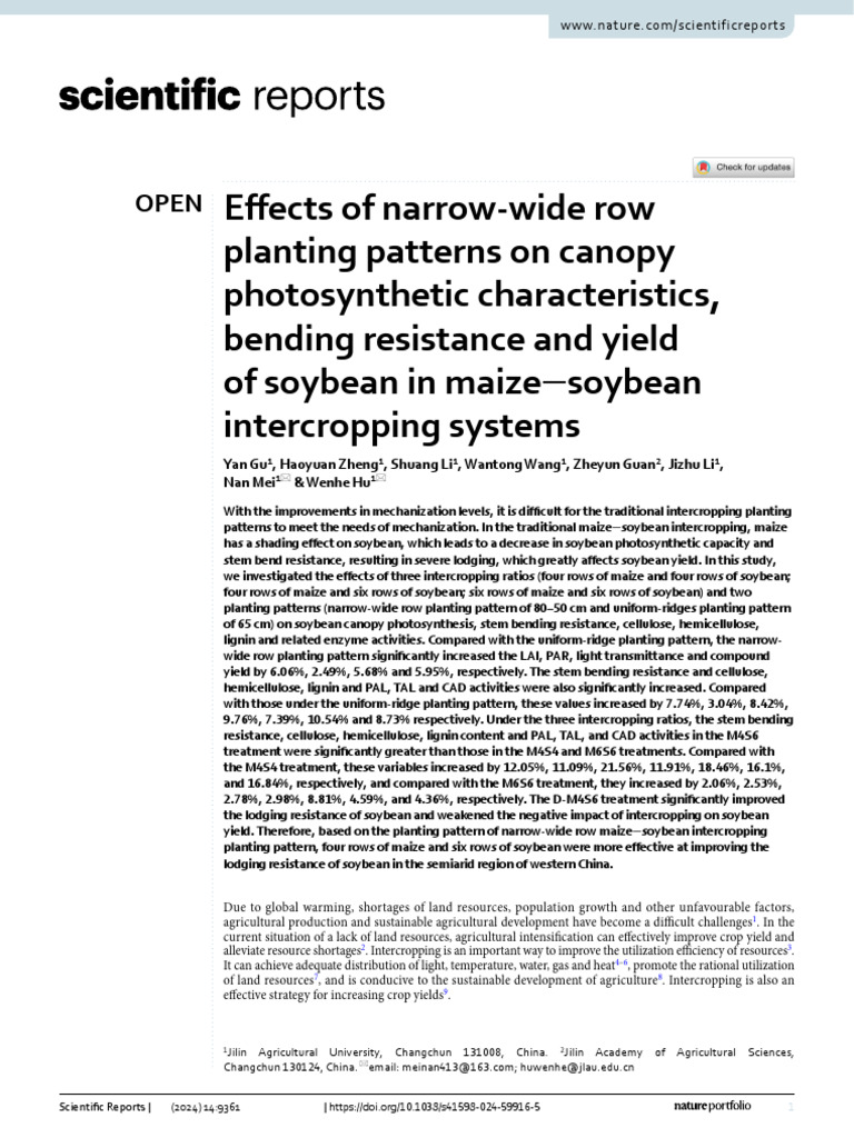 Effects of Paired Row Intercropping on Soybean | PDF | Photosynthesis ...