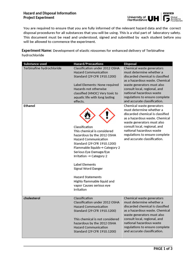 COSHH-Template 2025 | PDF | Waste | Hazardous Waste