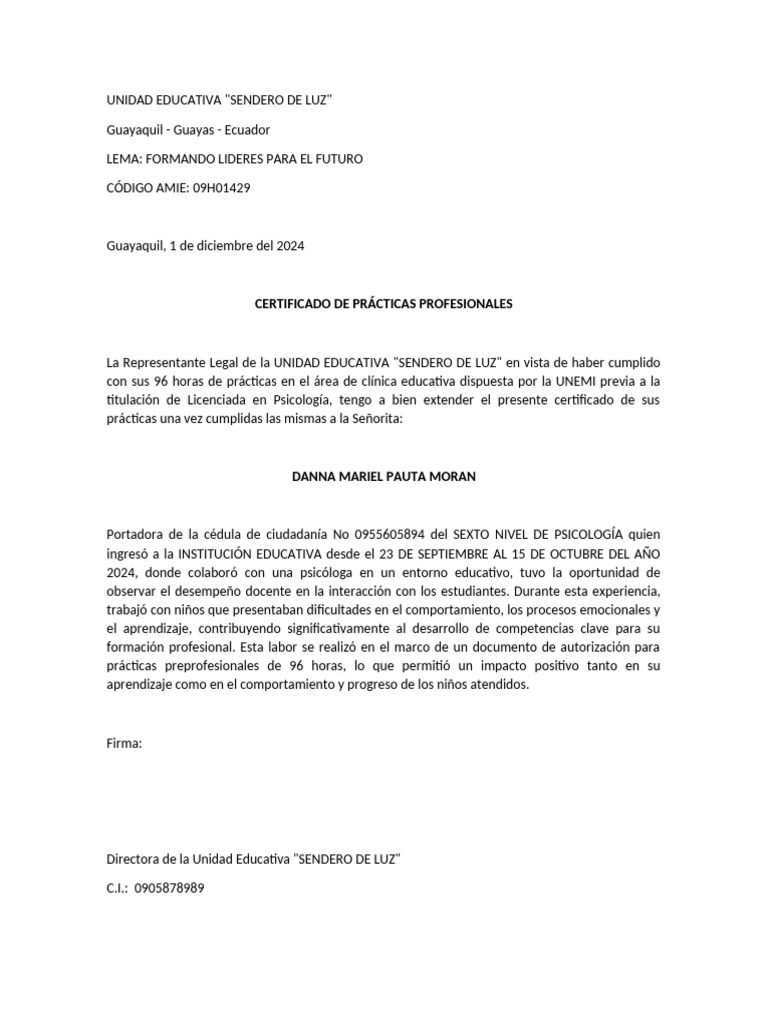 Unidad Educativa Danna | PDF