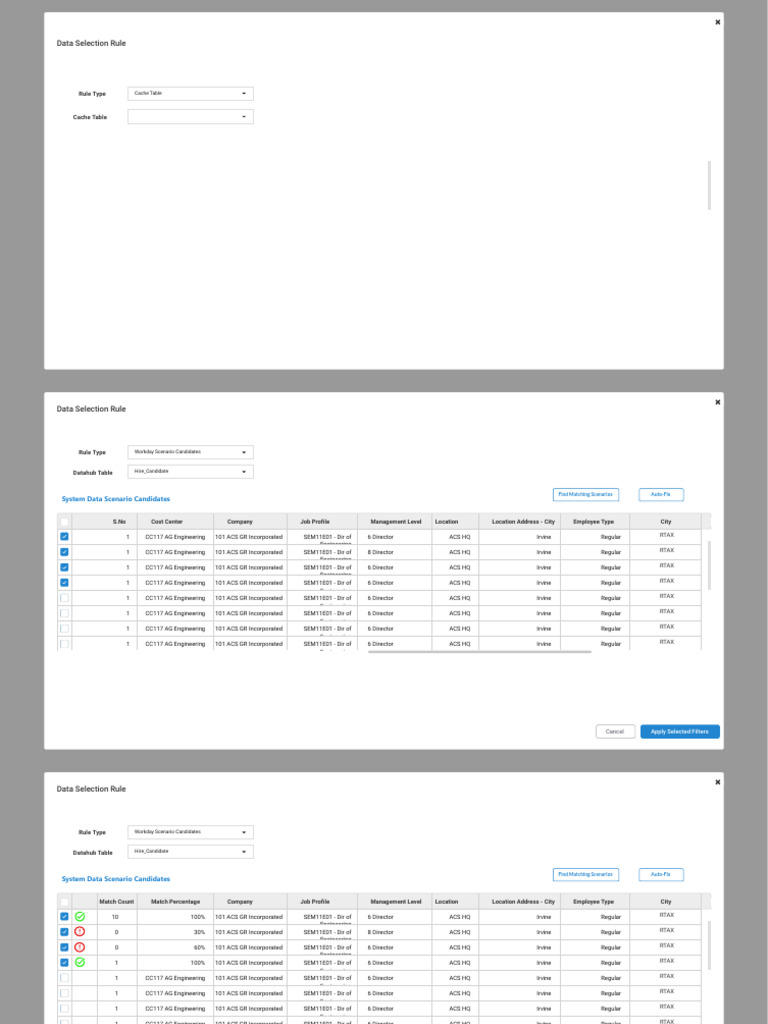Data Selection Screens | PDF