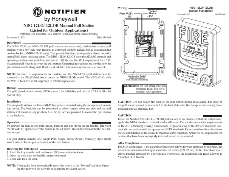 NBG-12LOB Pull Station Installation Guide | PDF | Building Engineering ...