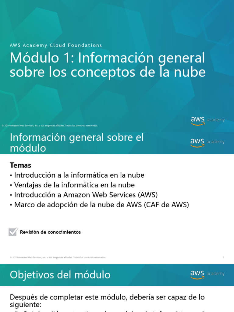 AcademyCloudFoundations Module 01 | PDF | Servicios web de Amazon | Computación en la nube