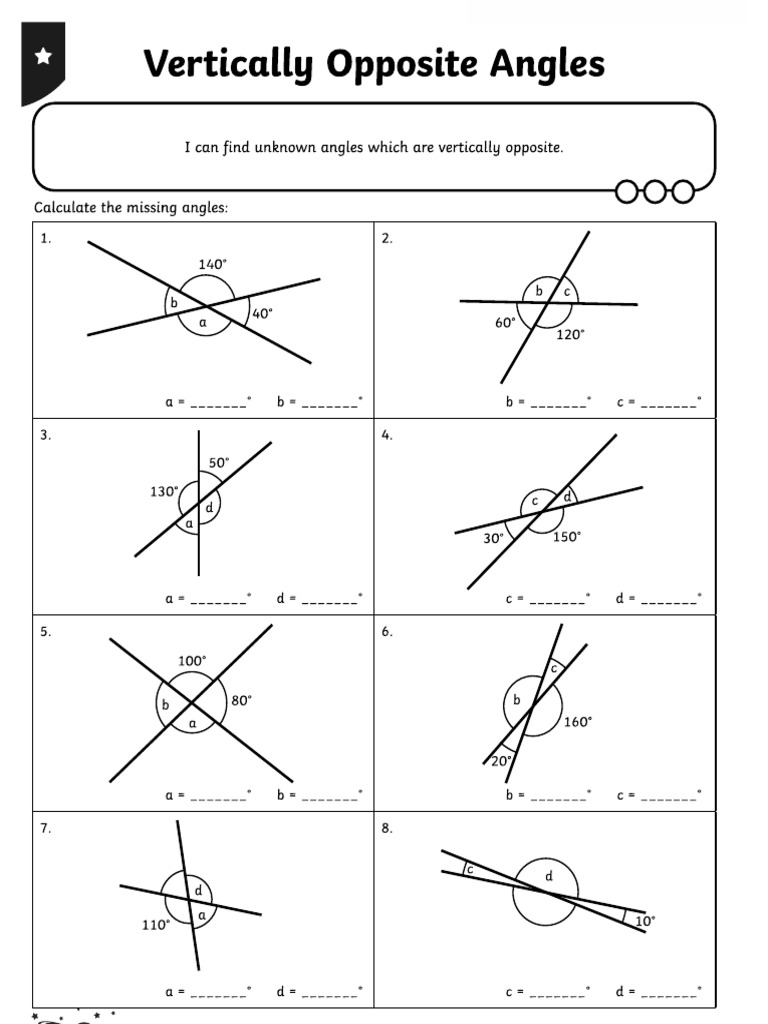 Vertically Opposite Angles | PDF