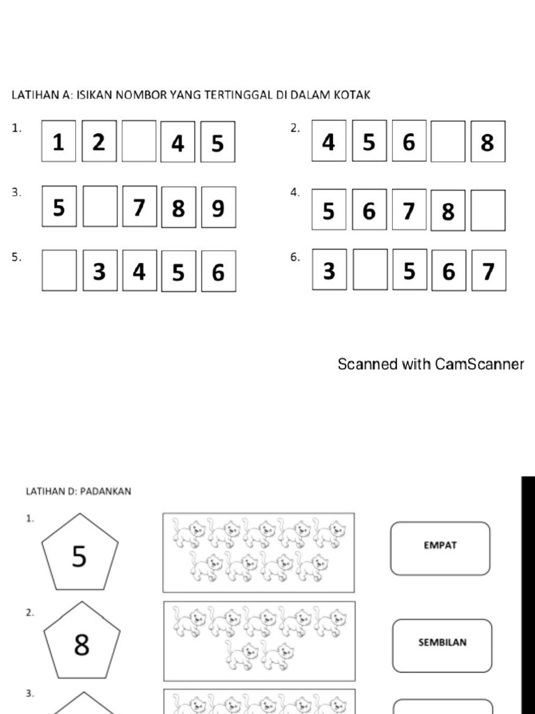 Latihan Math Tahun 1 | PDF
