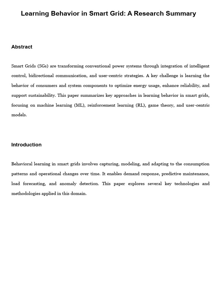 Learning Behavior Smart Grid Complete (1) Yes | PDF | Smart Grid ...