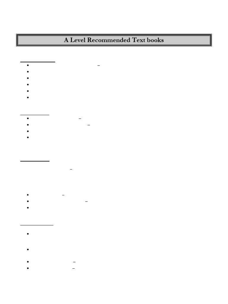 Isl A Level Book List Updated | PDF