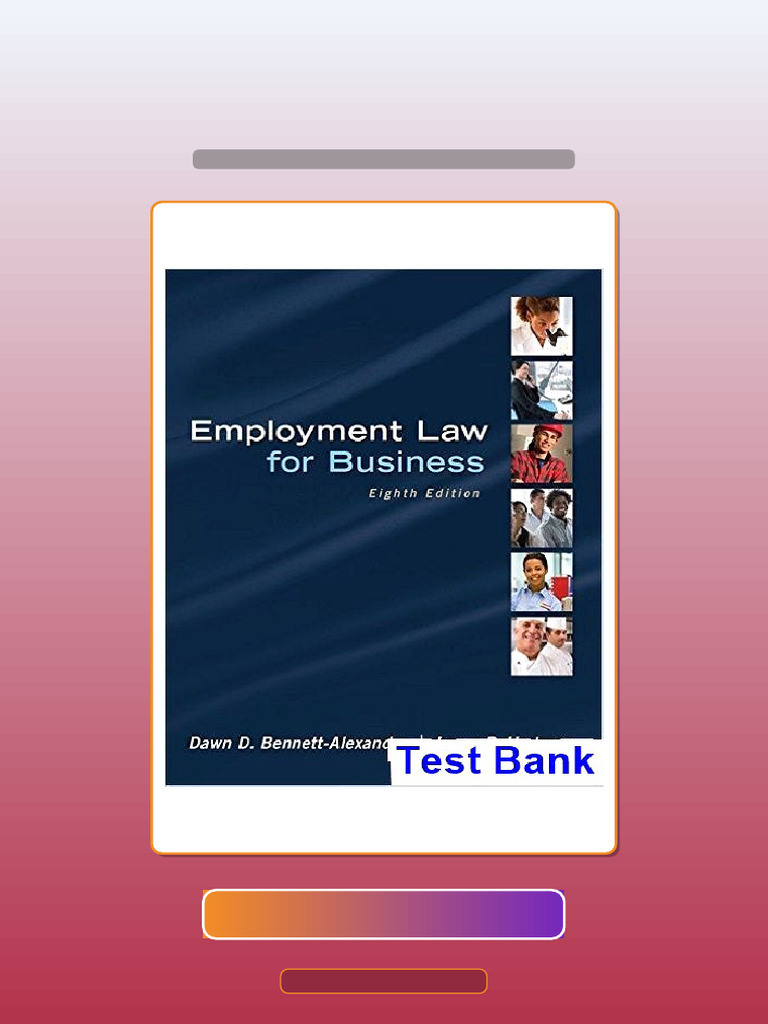 Employment Law For Business 8th Edition BennettAlexander Ebook and ...