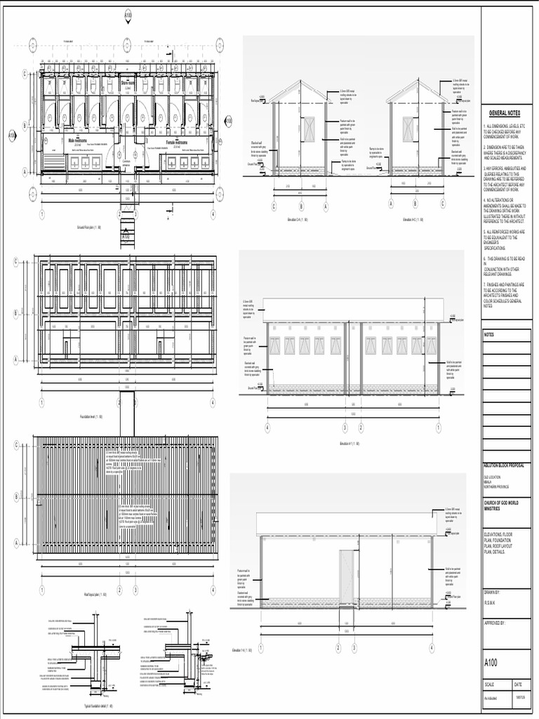 Ablution Block Proposal A100 A101 | PDF | Building Engineering