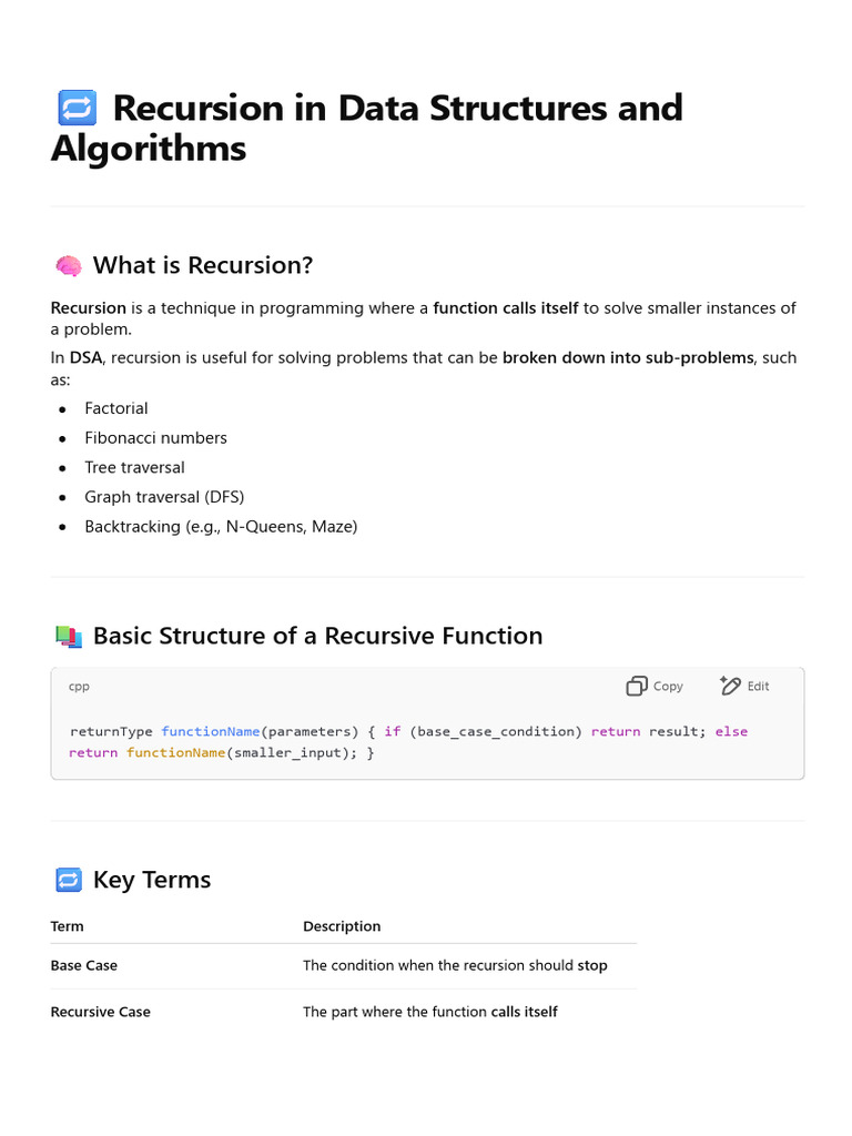 Lecture 2 Recursion in DSA | PDF | Mathematical Logic | Combinatorics