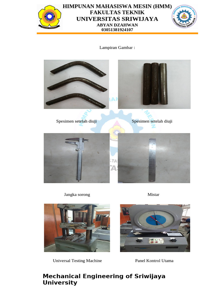 Lampiran Gambar Uji Bending | PDF