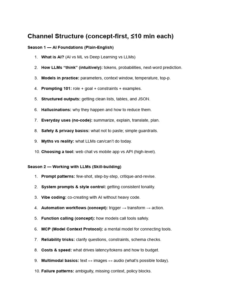 YouTube Channel Content Strategy | PDF | Artificial Intelligence ...