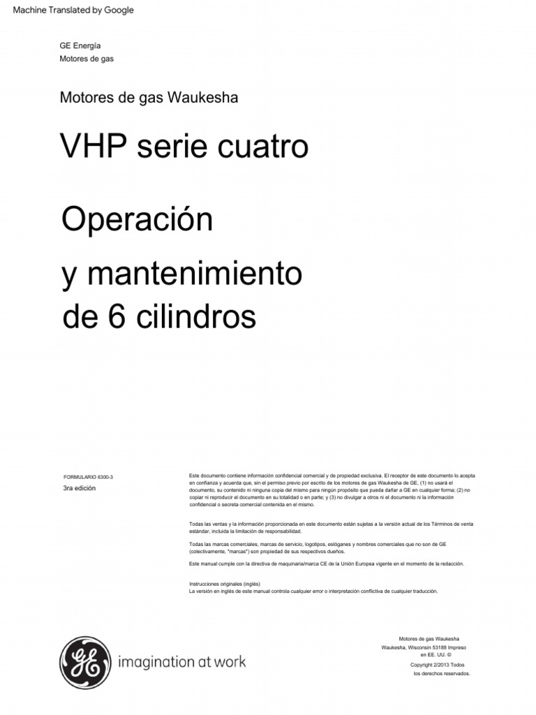 Manual de Motores de Gas Waukesha VHP | PDF | Residuos | Turbocompresor