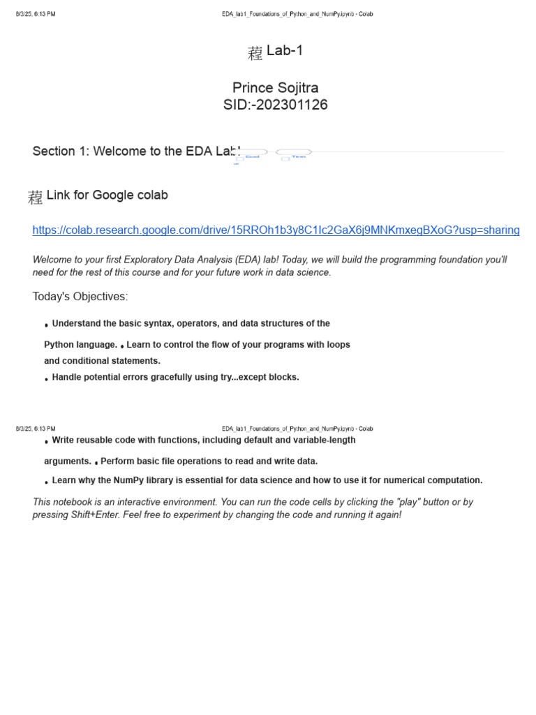 Eda Lab 1 Asn 202301126 | PDF | Parameter (Computer Programming) | Data Type