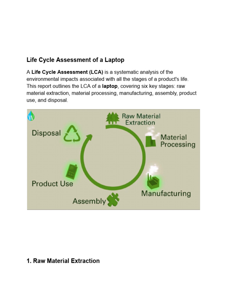 Laptop Life Cycle Assessment Overview | PDF | Life Cycle Assessment ...