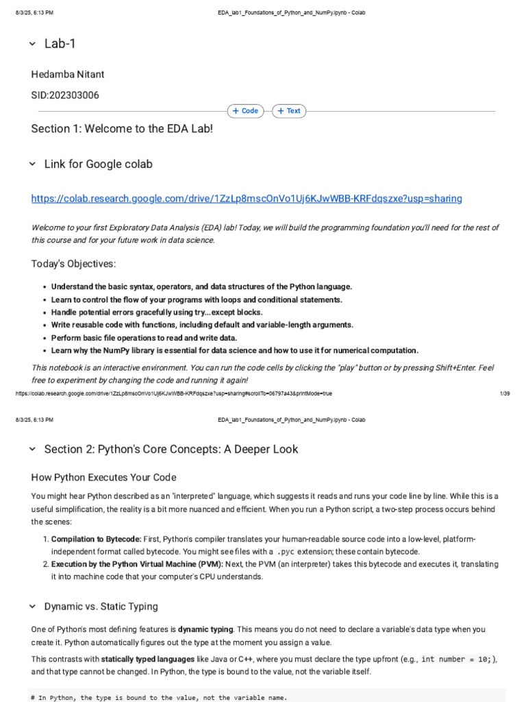 Eda Lab 1 Asn 202303006 | PDF | Parameter (Computer Programming) | Control Flow