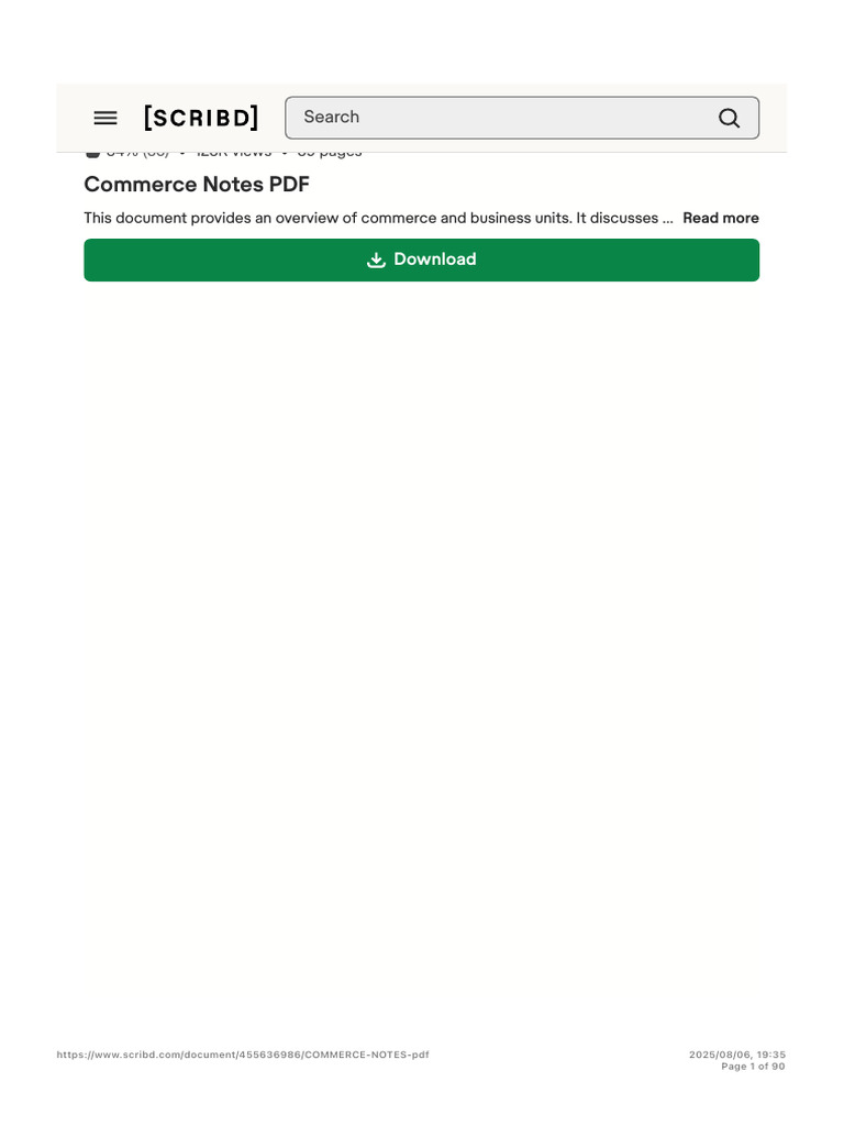 Commerce Notes PDF - PDF - Retail - Sales | PDF | Scribd