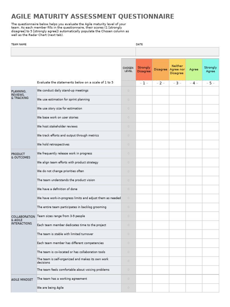 IC Agile Maturity Assessment Questionnaire | PDF | Agile Software ...
