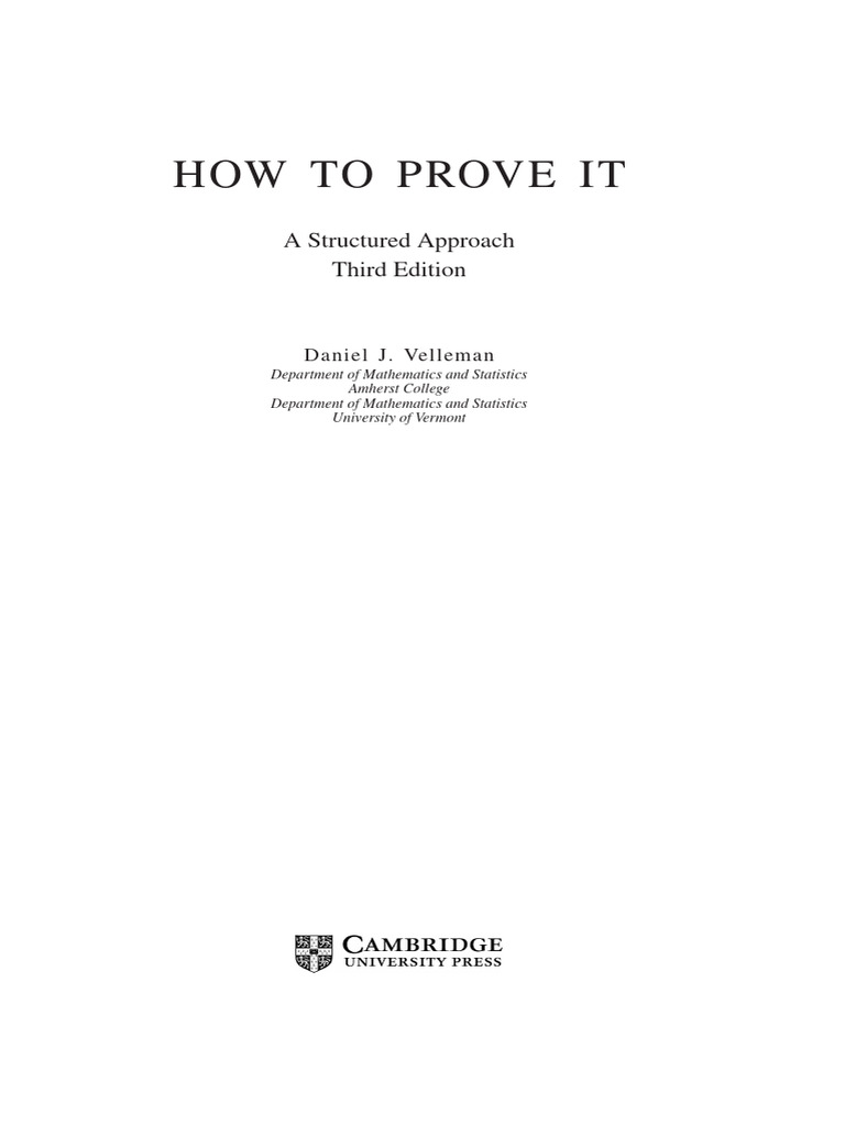 How To Prove It A Structured Approach - (Title Page) | PDF