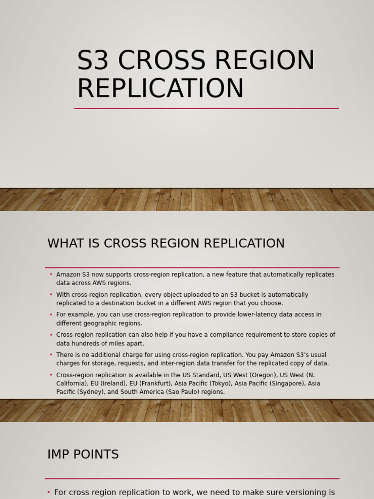 S3 Cross Region Replication | PDF