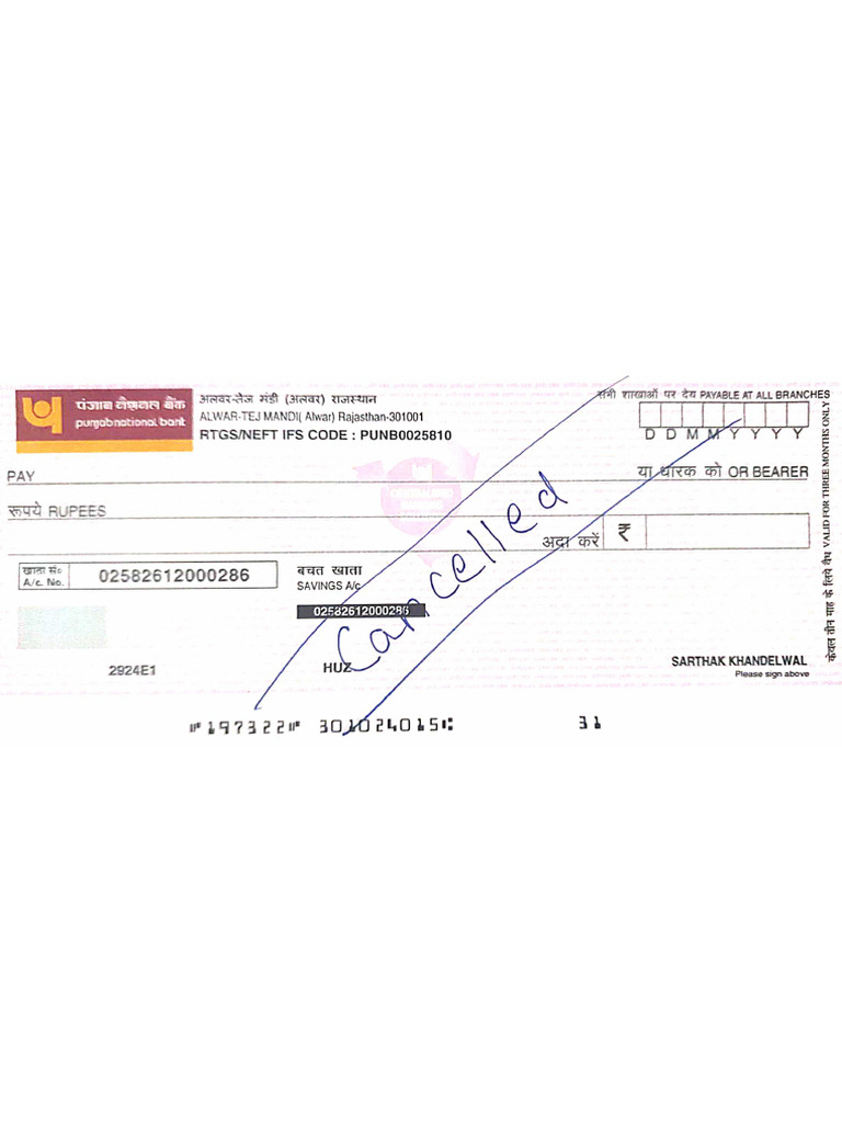 Cancel Cheque | PDF