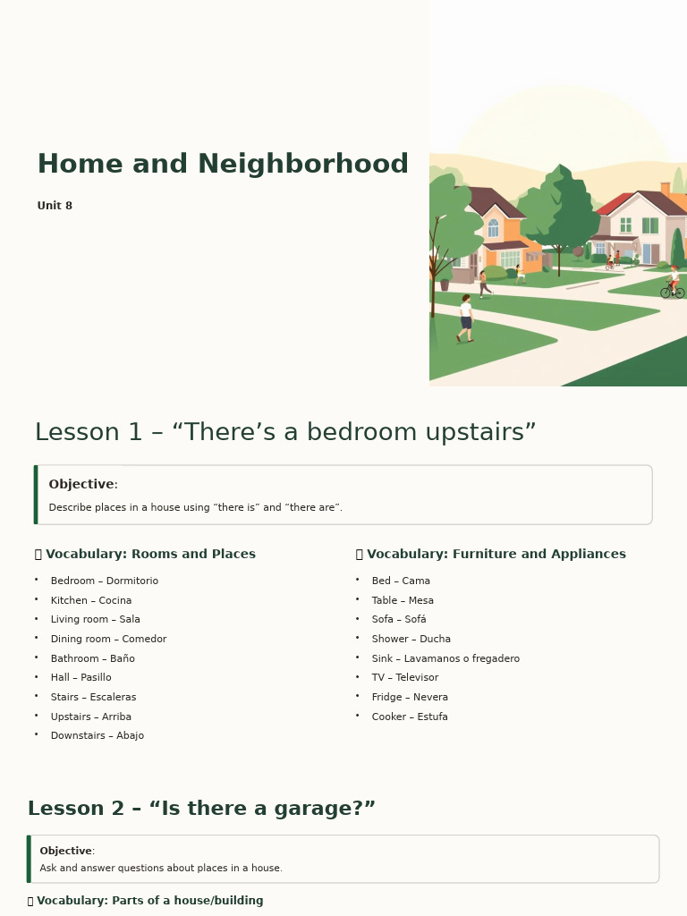 Home Vocabulary and Comparatives Guide | PDF | Room | Interior Design