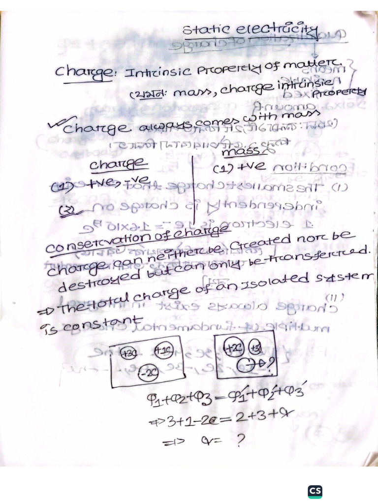 Static Electricity Notes (Cls-6 Missing) | PDF