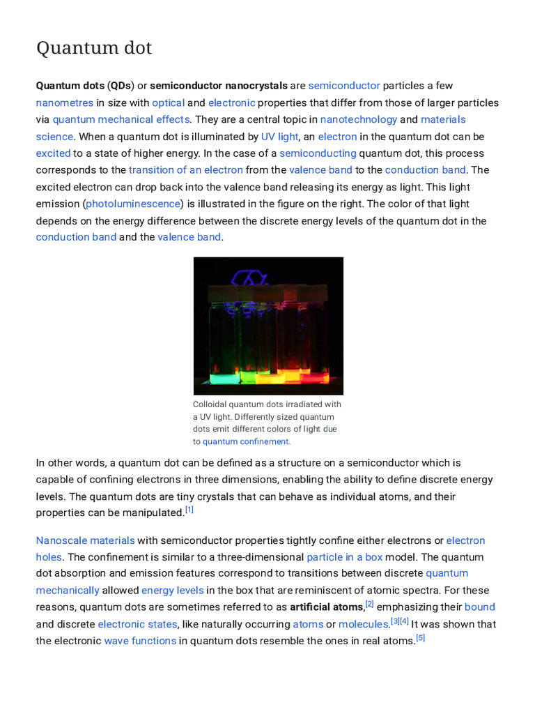 Understanding Quantum Dots and Their Applications | PDF | Solar Cell ...
