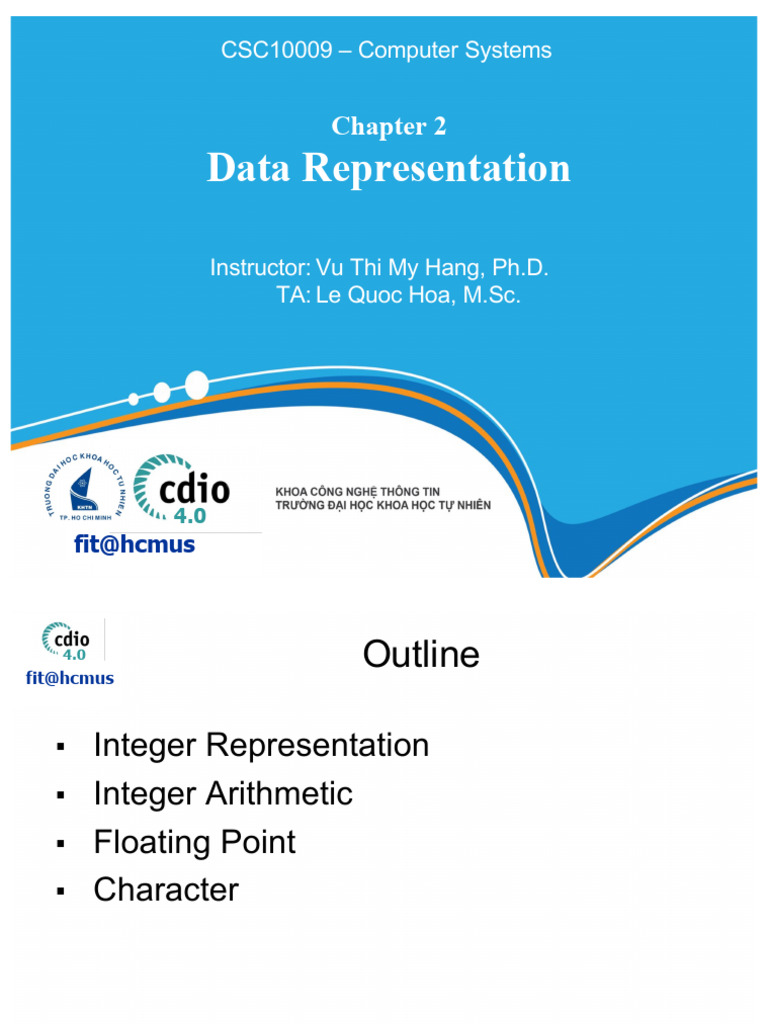 Chapter 2 Data Representation | PDF | Integer (Computer Science) | Decimal