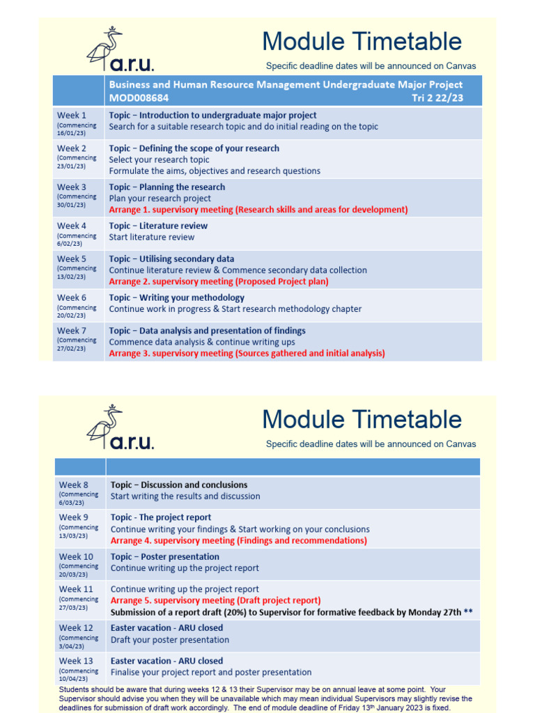 Business HR Management Project Timetable | PDF | Methodology